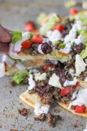 Gyro Nachos with Pita Chips - Take Two Tapas
