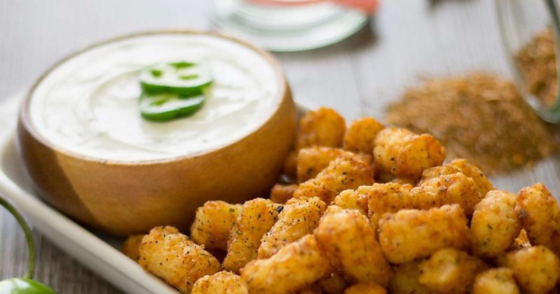 Steakhouse Tater Tots With Jalapeño Ranch Dip Spicy Snacking