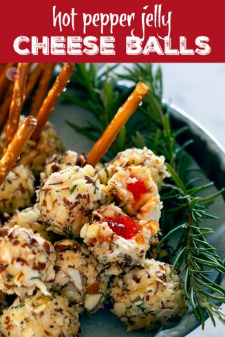 Mini Cheese Balls with Pepper Jelly