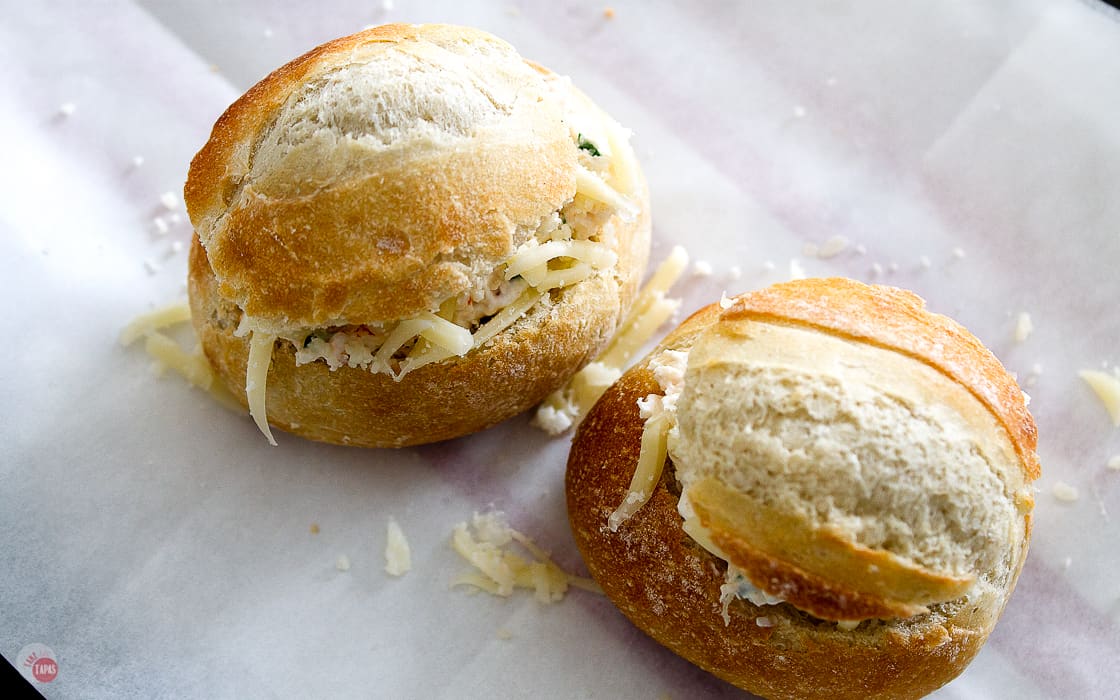 Hot Brown Skillet Dip Recipe - Mini Hot Brown Bread Bowls