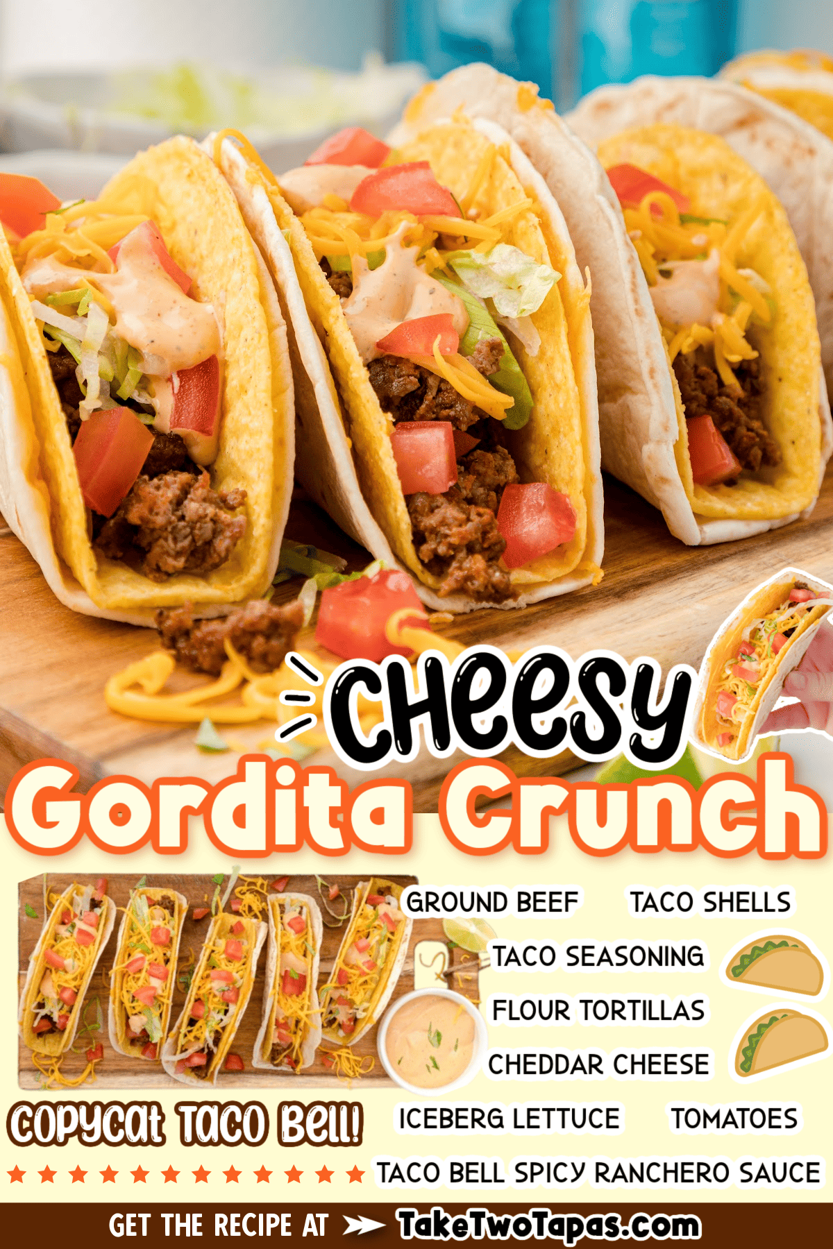 Cheesy Gordita Crunch Tacos - Take Two Tapas